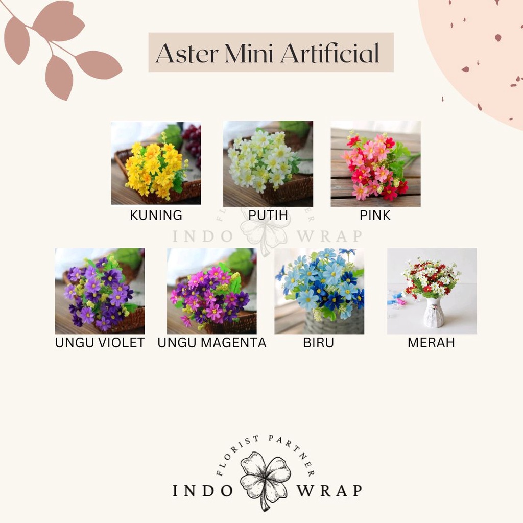 Jual ASTER MINI ARTIFICIAL BUNGA ASTER ARTIFICIAL 28 KUNTUM BUNGA HIAS ...