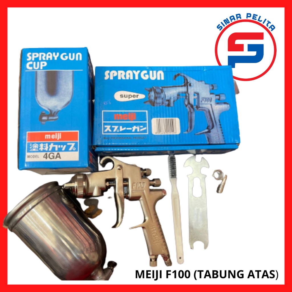 Jual SPRAY GUN MEIJI F100 ORIGINAL TABUNG ATAS / SPRAY GUN MEIJI ...