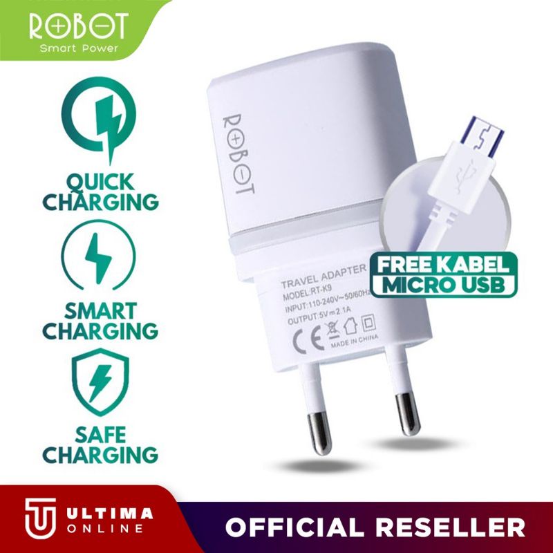 Jual CAS ROBOT RT-K9 ADAPTOR CHARGER 12 W+KABEL DATA MICRO .RR39 ...