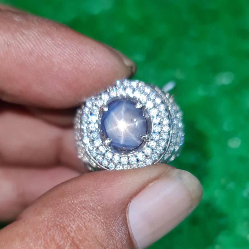 Jual Batu Permata Star Blue Sapphire 3.81ct Ceylon Srilanka | Shopee ...