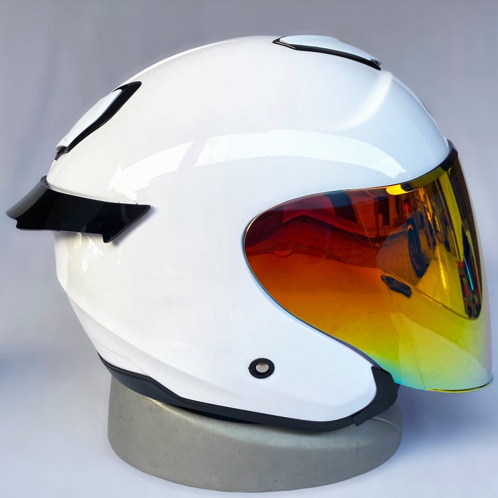 Jual Helm Half Face MLA Kyoto Putih Paket Ganteng | Shopee Indonesia