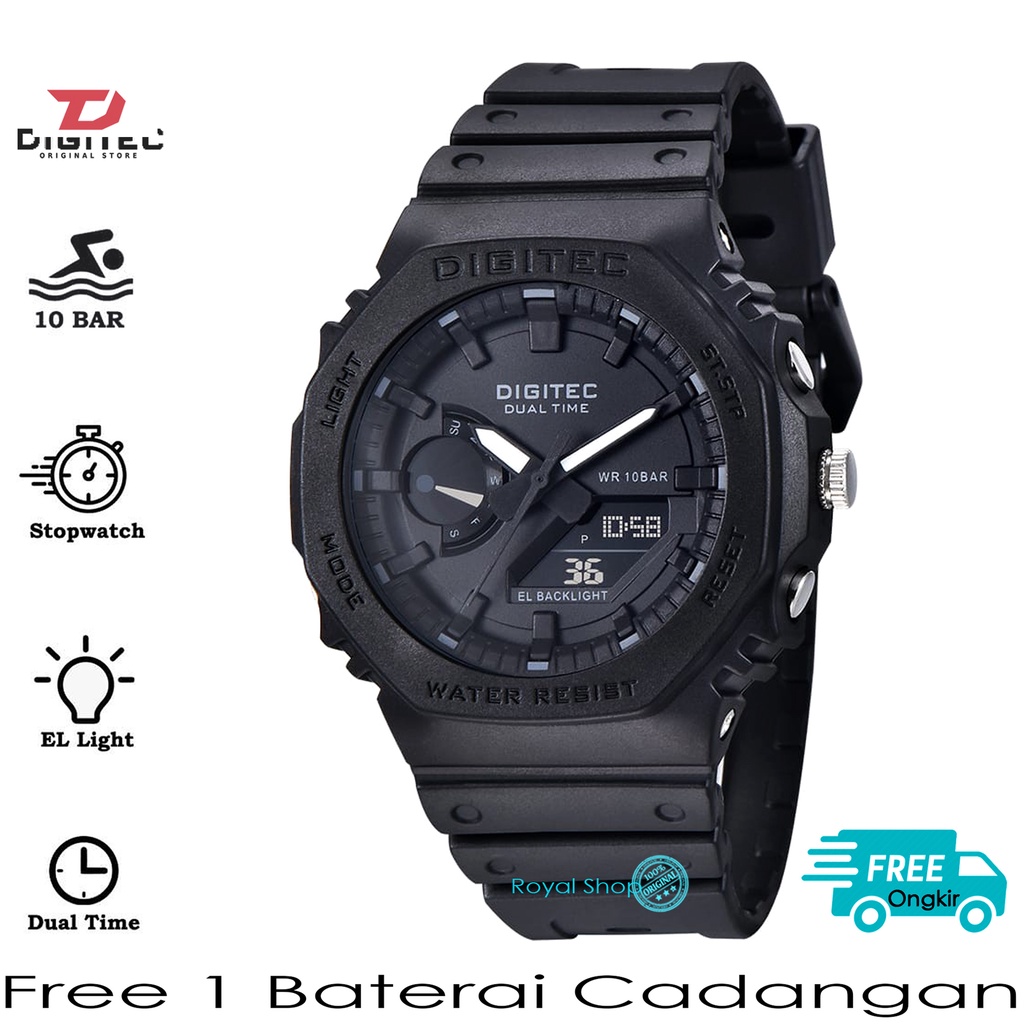 Jual Jam Tangan Digitec Original DG 2119-3119 / Dual Time Anti Air Bisa ...