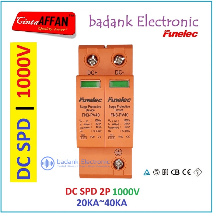 Jual Anti Petir Dc Spd 2P 1000V Surge Arrester Protect Device Solar Pv ...