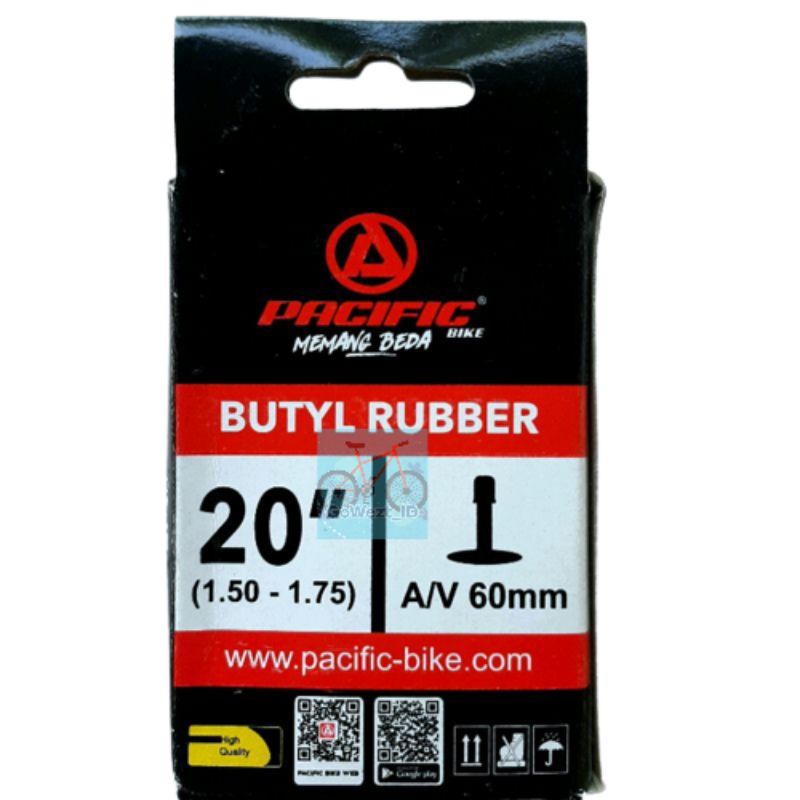 Jual Ban Dalam Sepeda Ukuran 20 x 1.50 / 1.75 Kenda Pacific Pentil Motor AV 48mm 60mm 6 CM Lipat ...