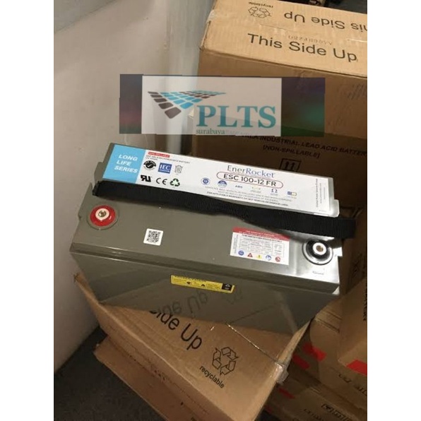 Jual Aki Vrla EnerRocket ESC 100-12 FR Battery kering 12v 100ah ...