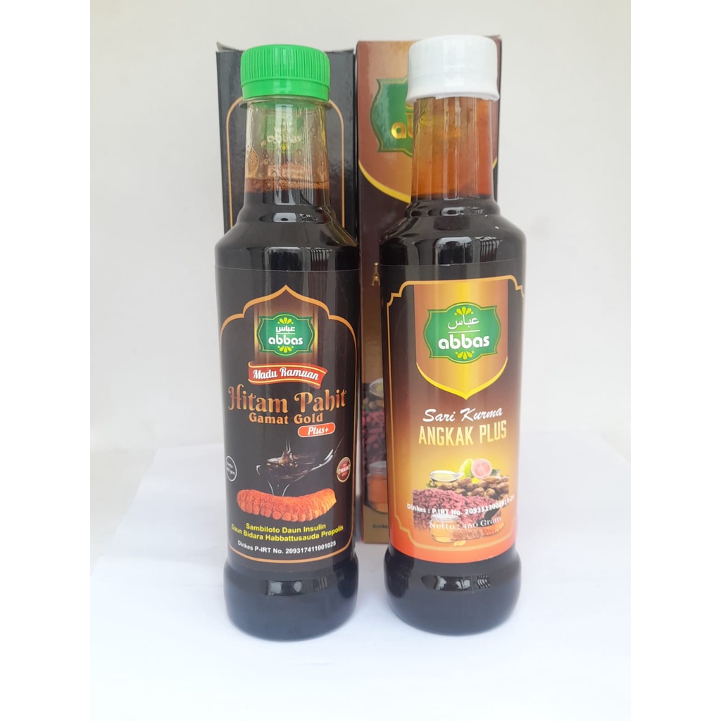 Jual Paket Abbas Sari Kurma Angkak Plus Madu Hitam Pahit Extra Gamat ...