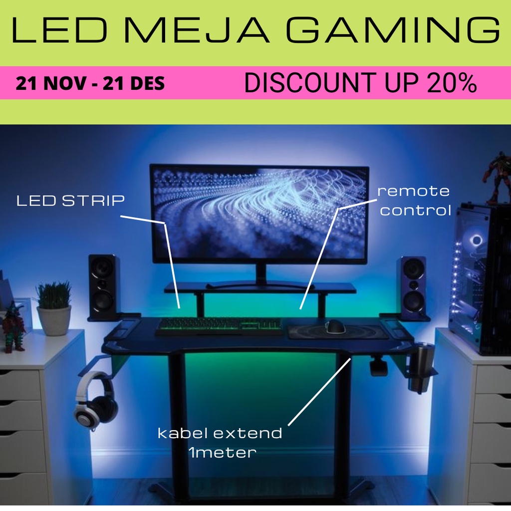 Jual [LED MEJA GAMNG ]LED KAMAR GAMING RGB 5050 Buat meja gaming atau ...