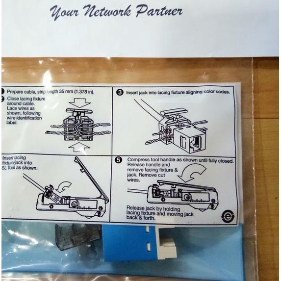 Jual AMP Modular Jack Cat 6 / cat6 Biru Original / COMMSCOPE - Hitam ...