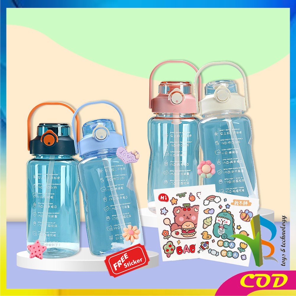 Jual RB-C304 C305 Botol Minum Motivasi 2 Liter Food Grade / Botol Air Minum Jumbo 2000ml BPA ...