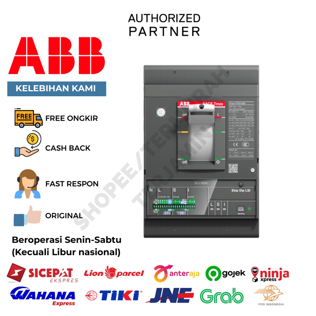 Jual ABB TMAX XT5H 400 FIXED EKIP DIP LS/I IN=400 3P F F 1SDA100490R1 | Shopee Indonesia