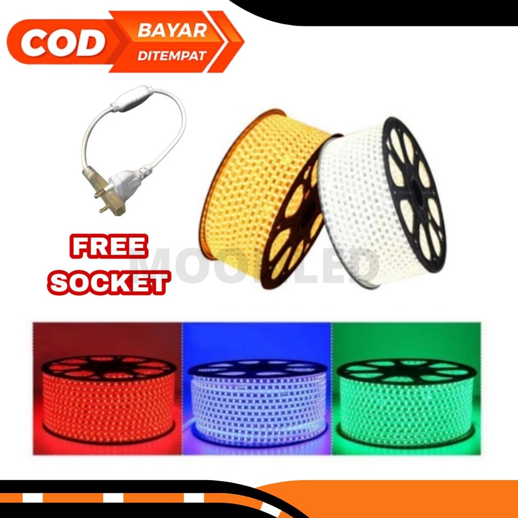 Jual PAKET 10 Meter Lampu Selang Led 5050 Outdoor + Socket Colok ...