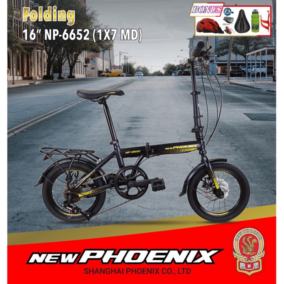 Jual Sepeda Lipat PHOENIX 6652 Ukuran 16" & 20" 1x7 Speed Hi Teen Steel ...