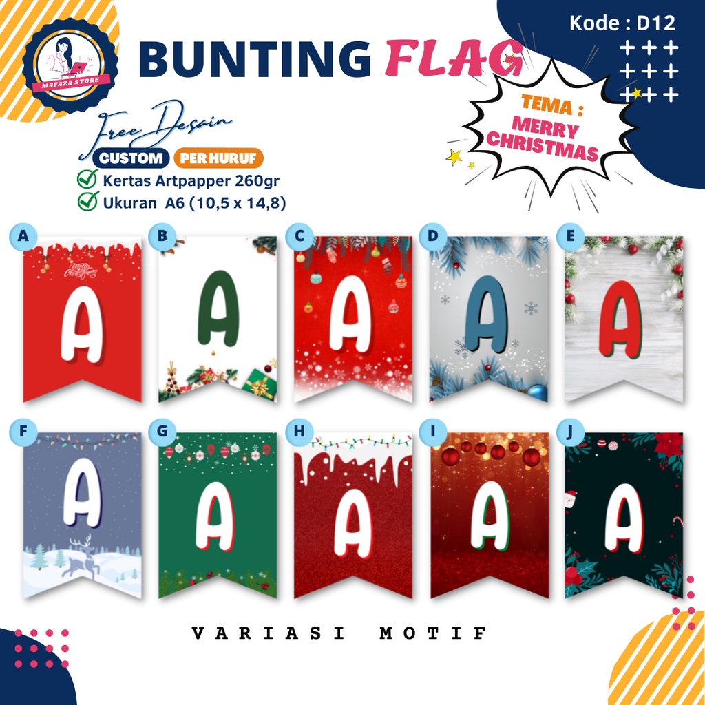 Jual Custom Bunting flag free tali / Gantungan nama / Happy birthday ...