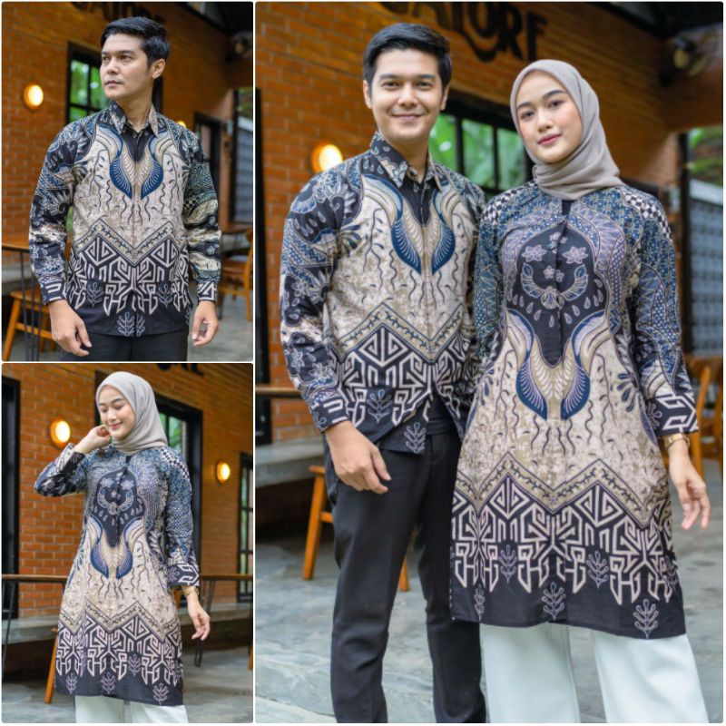 Jual Batik Tunik Couple Modern Set Pakaian Couple Kemeja Batik Pria Baju Batik Couple Batik ...