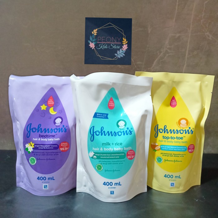 Jual JOHNSONS BABY HAIR & BODY BATH REFILL 400ML/sabun shampo cair bayi ...