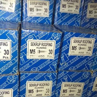 Jual M5x30 Baut / sekrup / roofing halus / ruping Atap 3cm - Duz ...