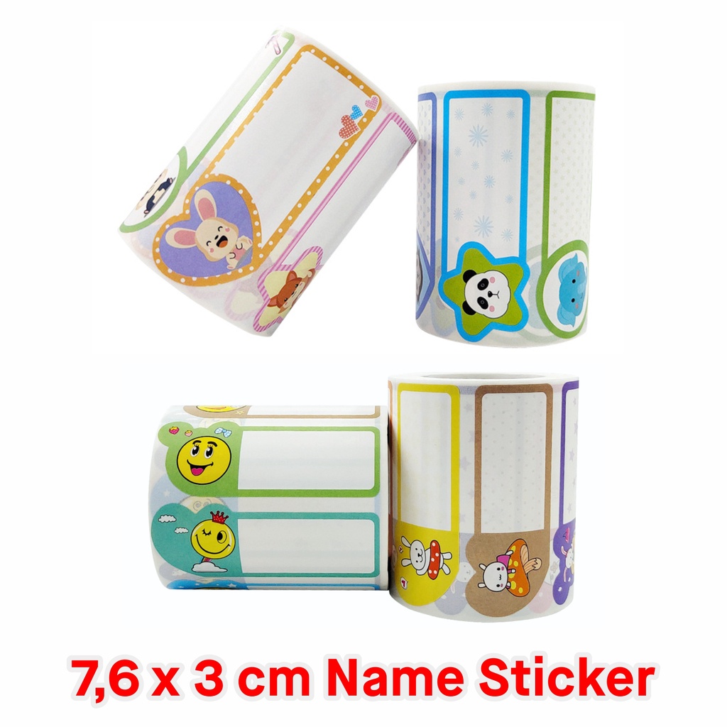 Jual Stiker Label Nama Anak Motif Kartun Sticker Sampul Buku Notes Tag ...