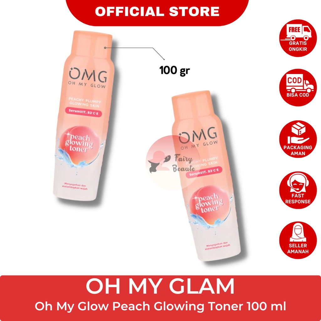 Jual OMG OH MY GLOW Peach Glowing Toner 100 ml | Shopee Indonesia