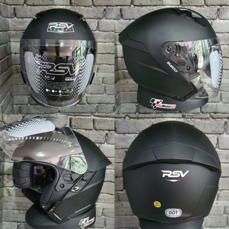 Jual helm rsv sv300 black doff doft 2 visor sv 300 hitam doff double ...