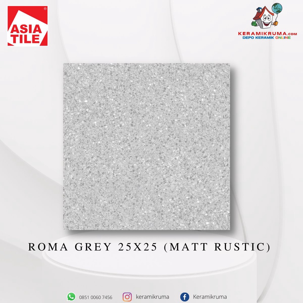Jual Keramik Lantai Asia Tile 25x25 Roma Grey Matt Rustic Kasar ...
