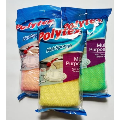 Jual Polytex net sponge multipurpose - spon cuci piring jaring | Shopee ...