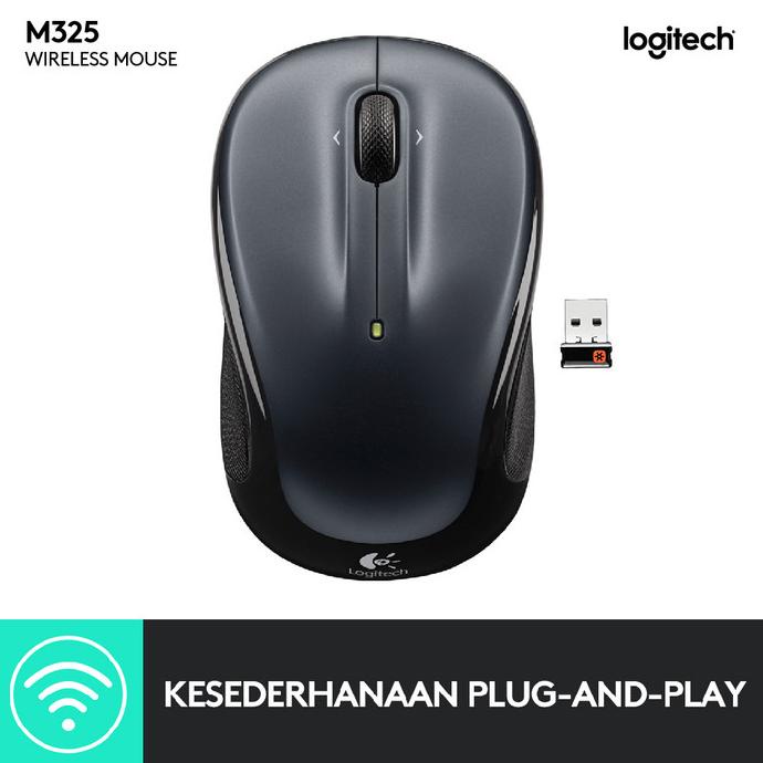 Jual Mouse Wireless Logitech M325 Dark Grey Original | Shopee Indonesia