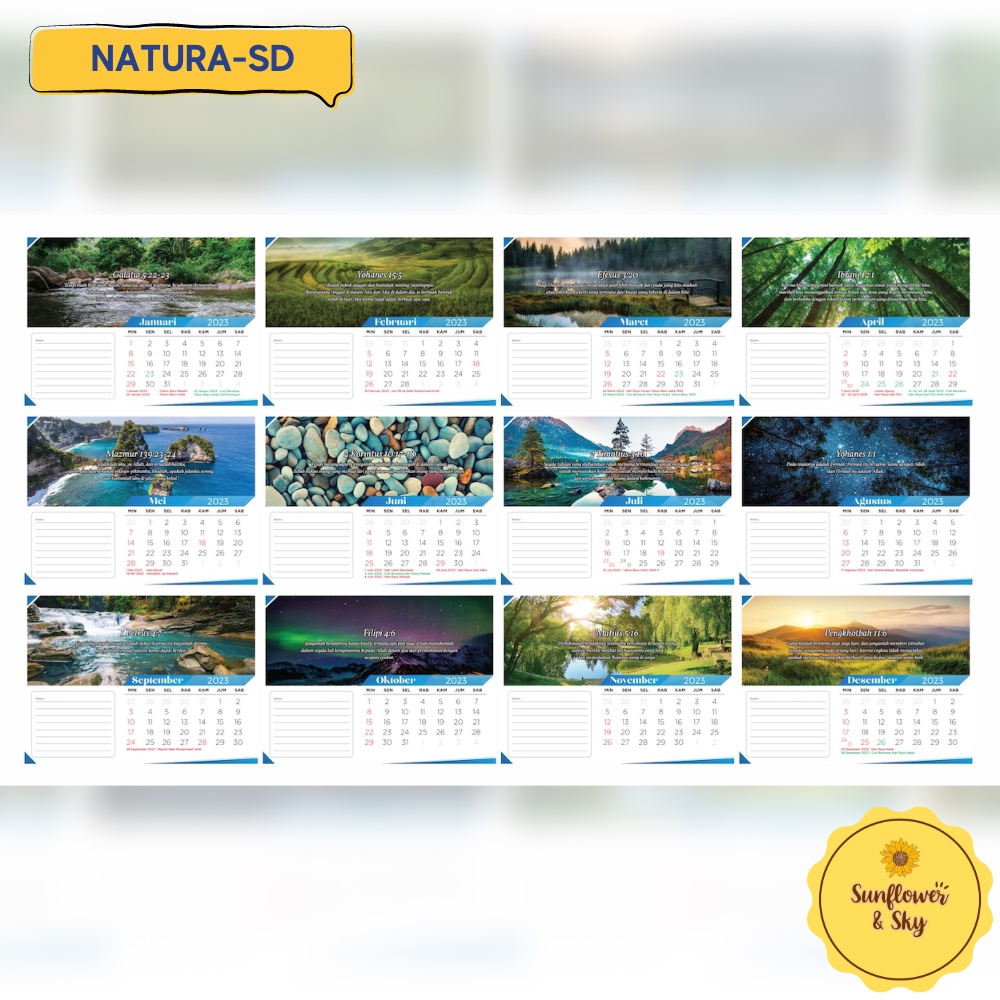 Jual ANEKA Kalender Meja 2023 Ayat Alkitab Kristen Desk Calendar ...