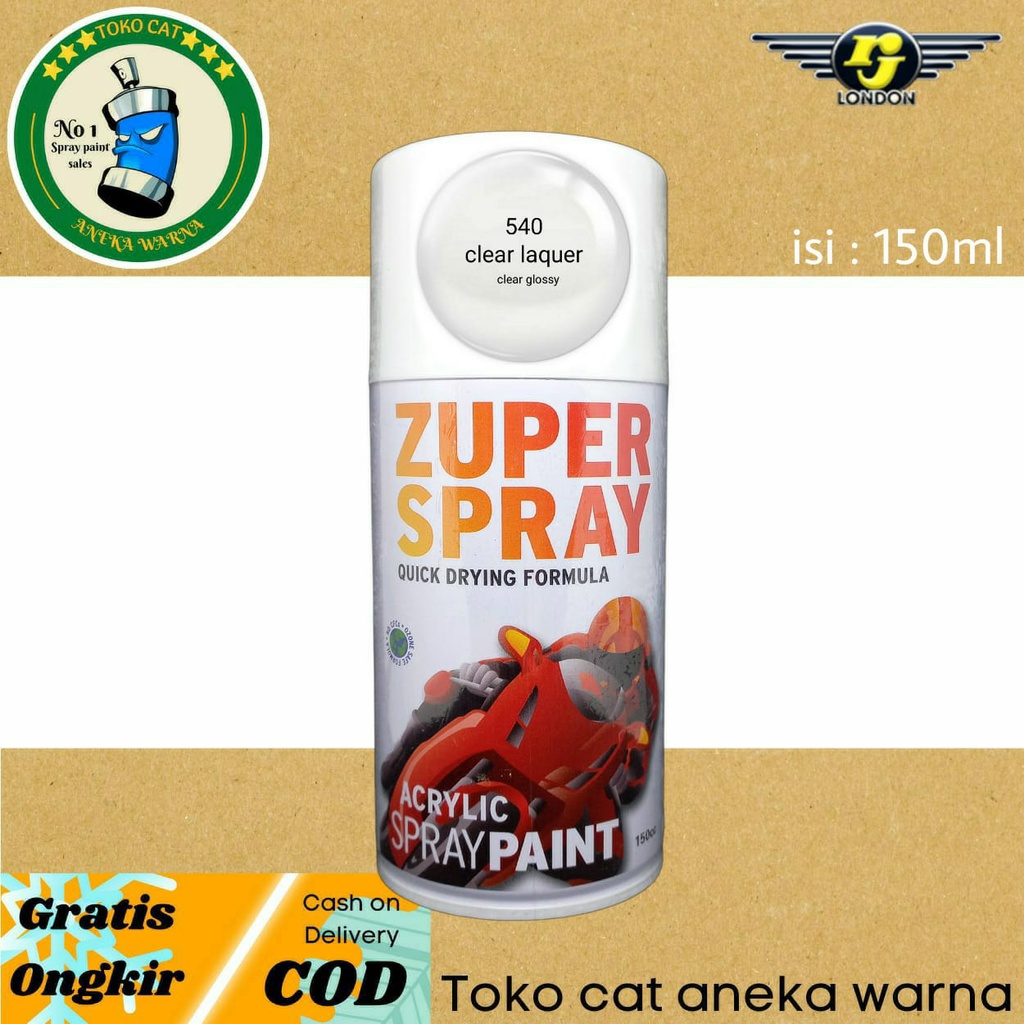 Jual cat semprot 150cc clear laquer gloss pernis mengkilap vernis ...