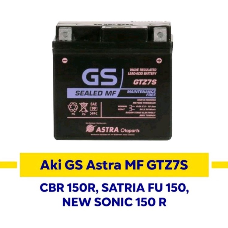 Jual AKI ACCU GS GTZ7S FULL KERING NMAX CBR DLL | Shopee Indonesia