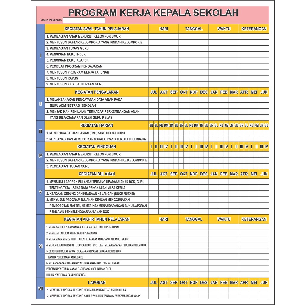 Jual Spanduk Banner Program Kerja Kepala Sekolah SD TK PAUD Custom ...