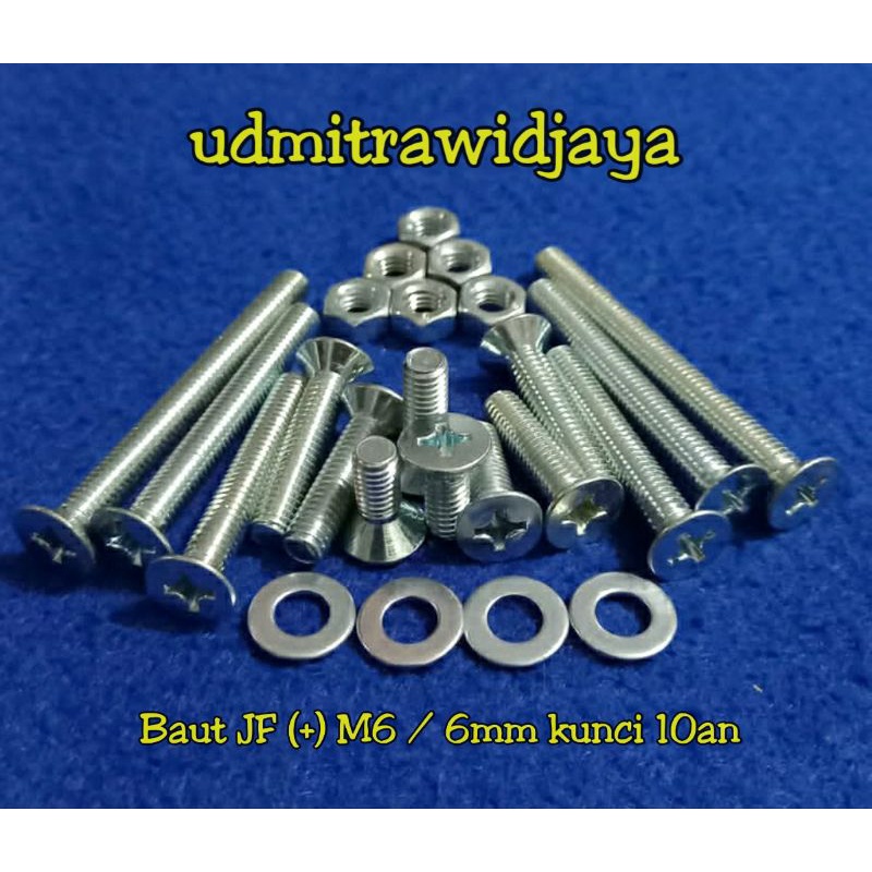 Jual Baut Tirus Flat kunci 10 model JF + TIRUS panjang 1,5cm 2cm 2,5cm ...