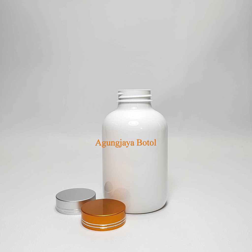 Jual Botol Kapsul 300 Ml Ps Omega Putih Tutup Alumunium / Botol Obat ...