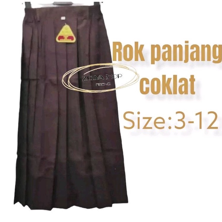 Jual Rok panjang coklat seragam sekolah SD MI kelas 1-6 Rok Pramuka panjang sekolah SD size 3-12 ...