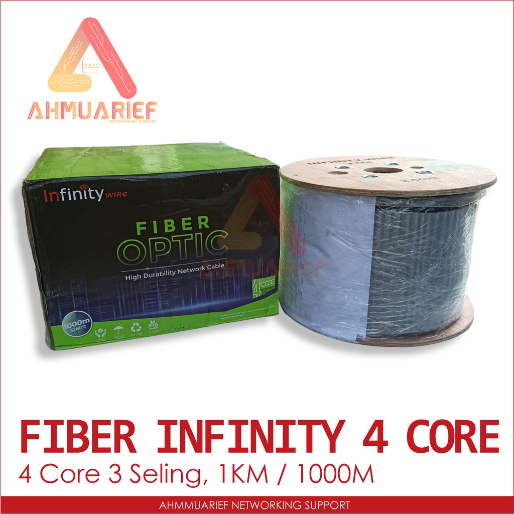 Jual KABEL FIBER OPTIK DROPCORE INFINITY 4 CORE 3 SELING 1KM 1000M 4C ...