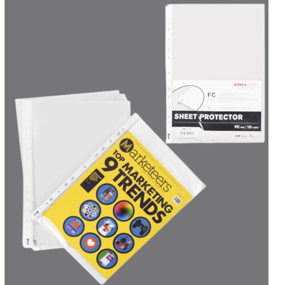 Jual [10 pcs] Sheet Protector PP Pocket Plastik Binder A4/F4 | Shopee ...