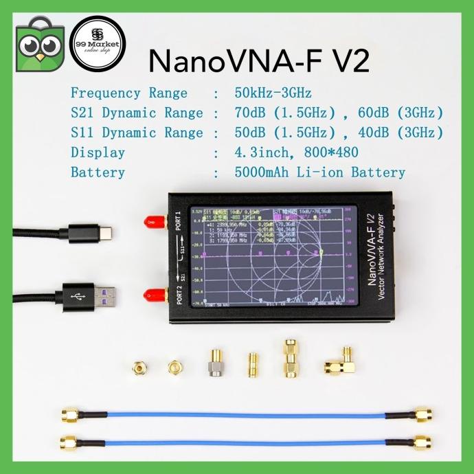 Jual NanoVNA-F V2 50KHz-3GHz Vector Network Analyzer Nano VNA F SWR ...