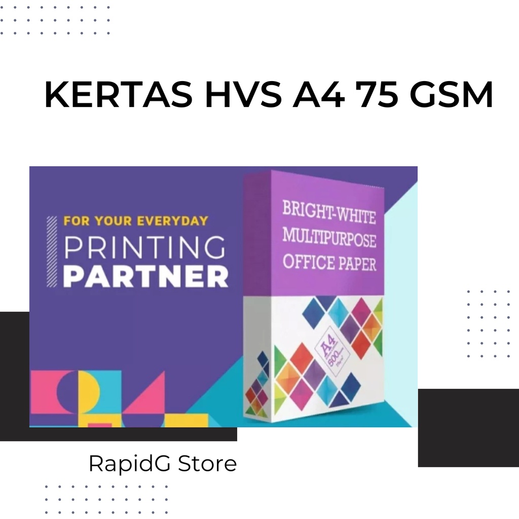 Jual Kertas HVS BMO A4 75gsm (500 lembar / Rim) / Kertas HVS A4 75 Gram ...