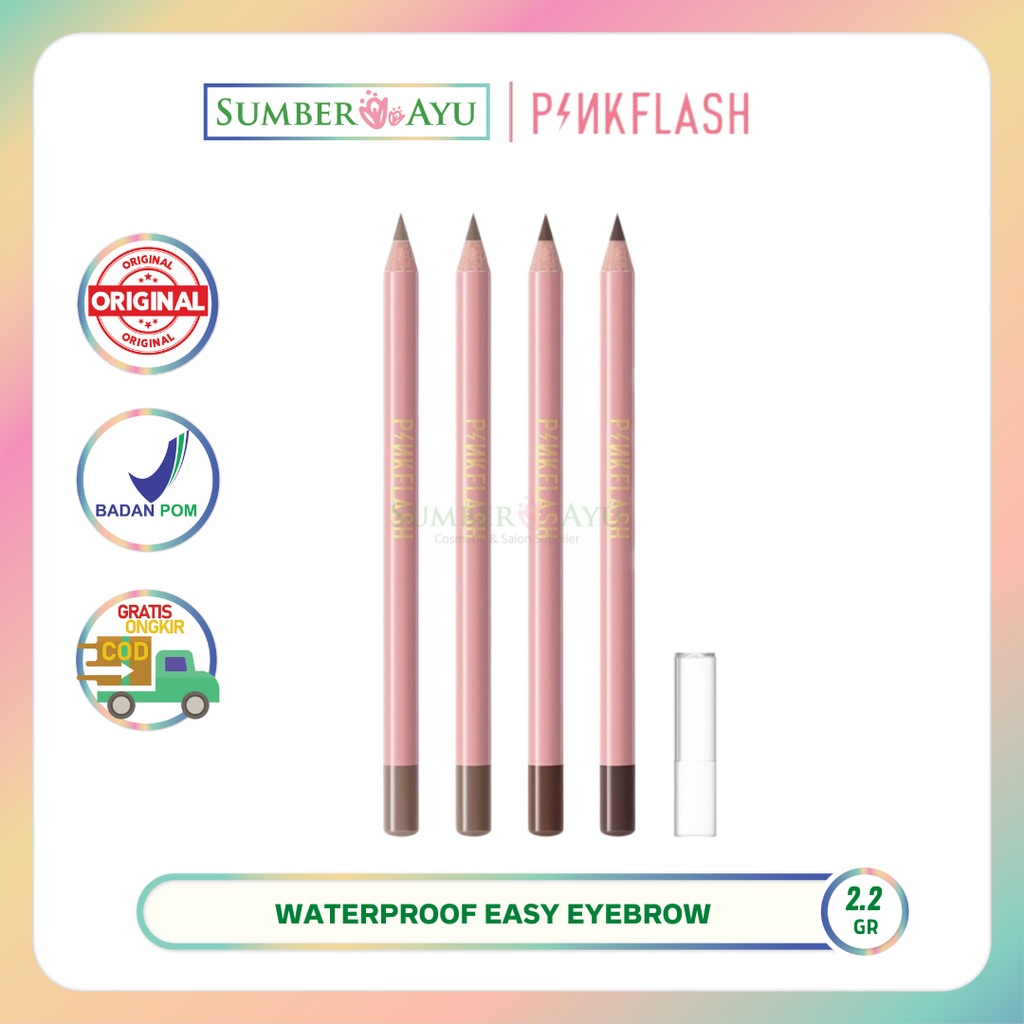 Jual PINKFLASH WATERPROOF EASY EYEBROW PENCIL PF-E02 | PINKFLASH PENSIL ...