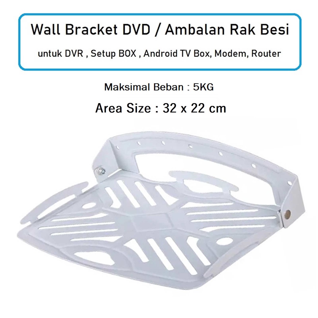 Jual Ambalan Rak Besi Bracket DVD DVR CCTV Rak Dinding Router TV Setup ...