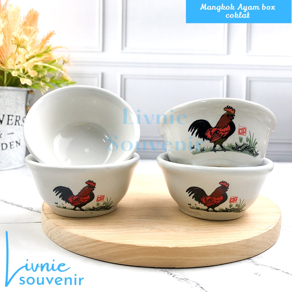 Jual Souvenir Mangkok ayam keramik Free KUT | Shopee Indonesia