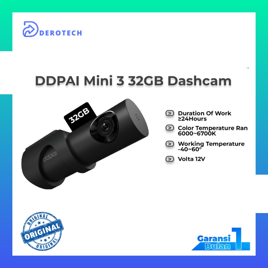 Jual DDPAI Mini3 Car Dash Camera, 3K 1600p Resolution, Built-in 32GB eMMC │ F1.8 Aperture Wide ...