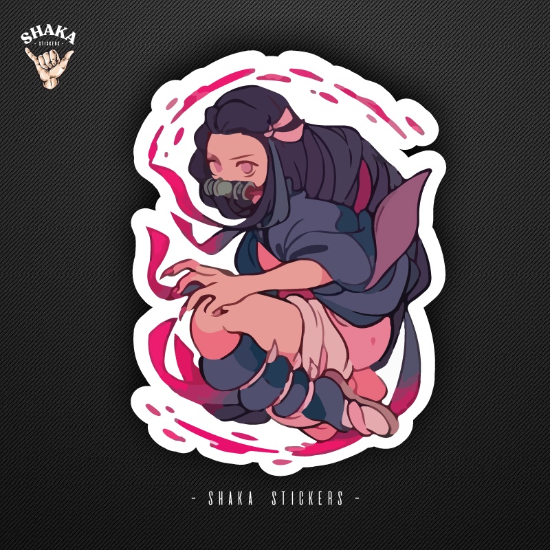 Jual Sticker Anime Nezuko Keren Kimetsu No Yaiba Anti Air Murah Sticker ...