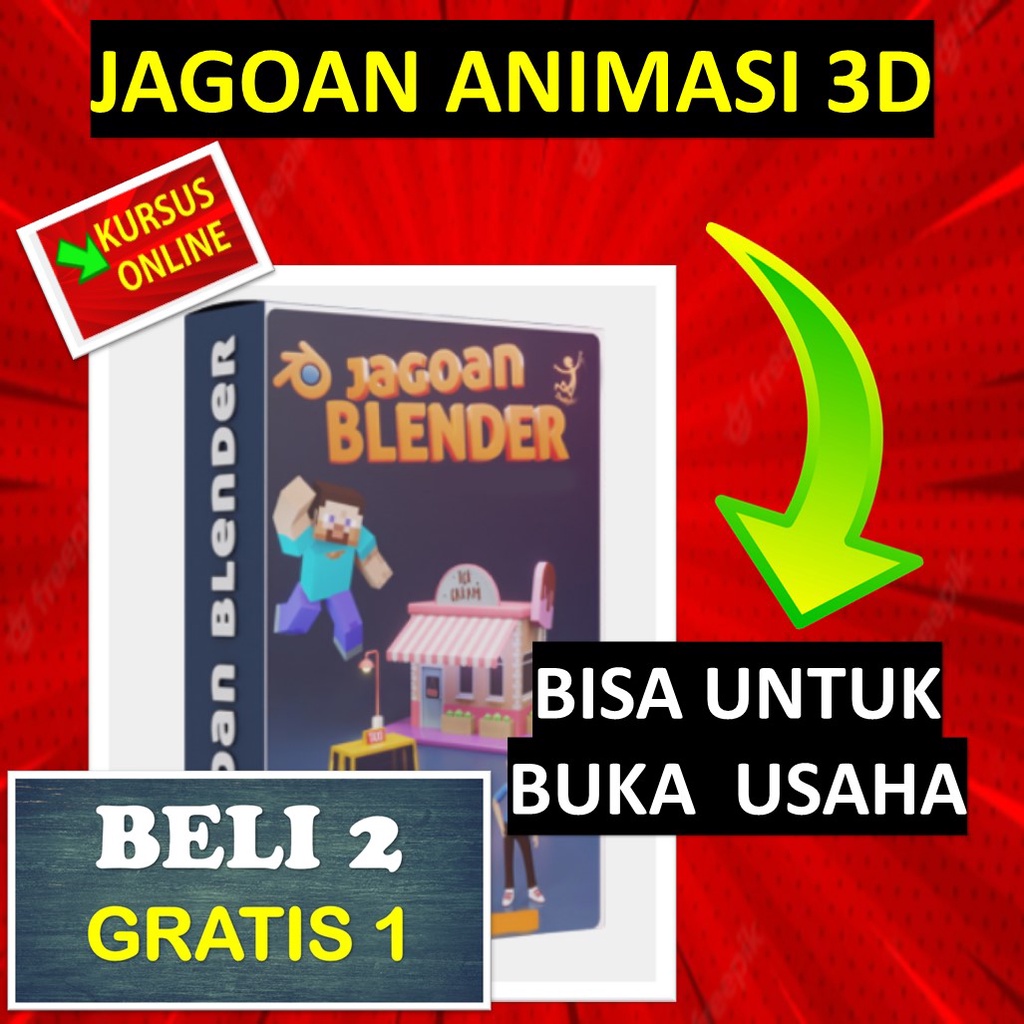 Jual ECOURSE ONLINE JAGO BIKIN ANIMASI 3 D DENGAN BLENDER | Shopee Indonesia