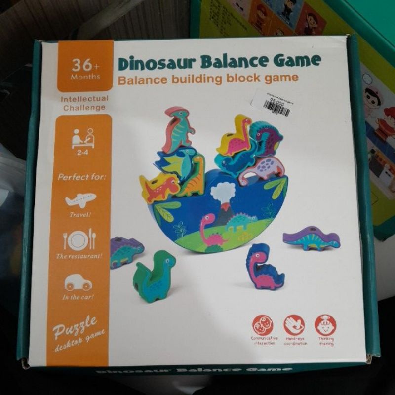 Jual dinosaur balance game mainan kayu | Shopee Indonesia