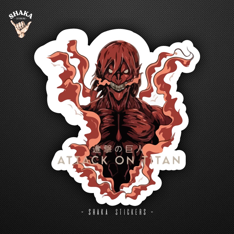 Jual Sticker Attack On Titan Eren Jeager Sticker Anti Air Murah Sticker ...
