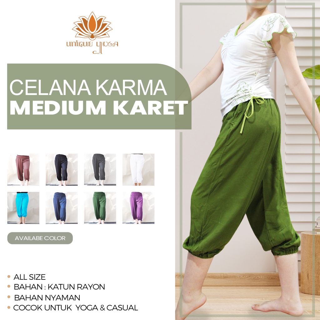 Jual Celana Yoga Wanita / Karma Medium Pants Karet / Harem Yoga Pants Medium Karet/ Celana Senam ...