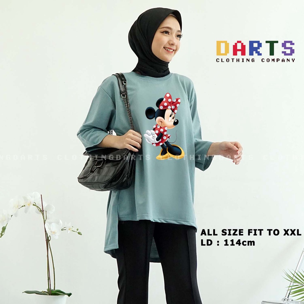 Jual BAJU MUSLIM OVERSIZE SABLON PRINTING GAMBAR MINNIE MOUSE / ATASAN ...