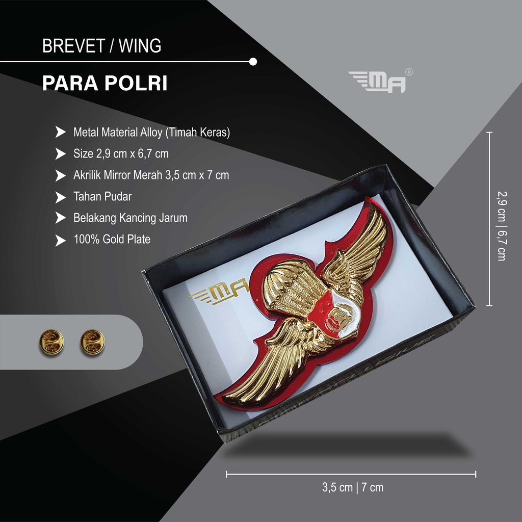 Jual WING PARA POLRI PDH BRIVET BREVET PIN PARA POLRI | Shopee Indonesia