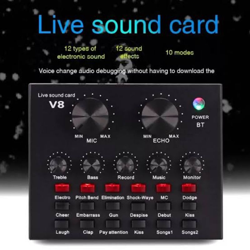 Jual Soundcard V8 Mixer Bluetooth || Soundcard V8 | Shopee Indonesia