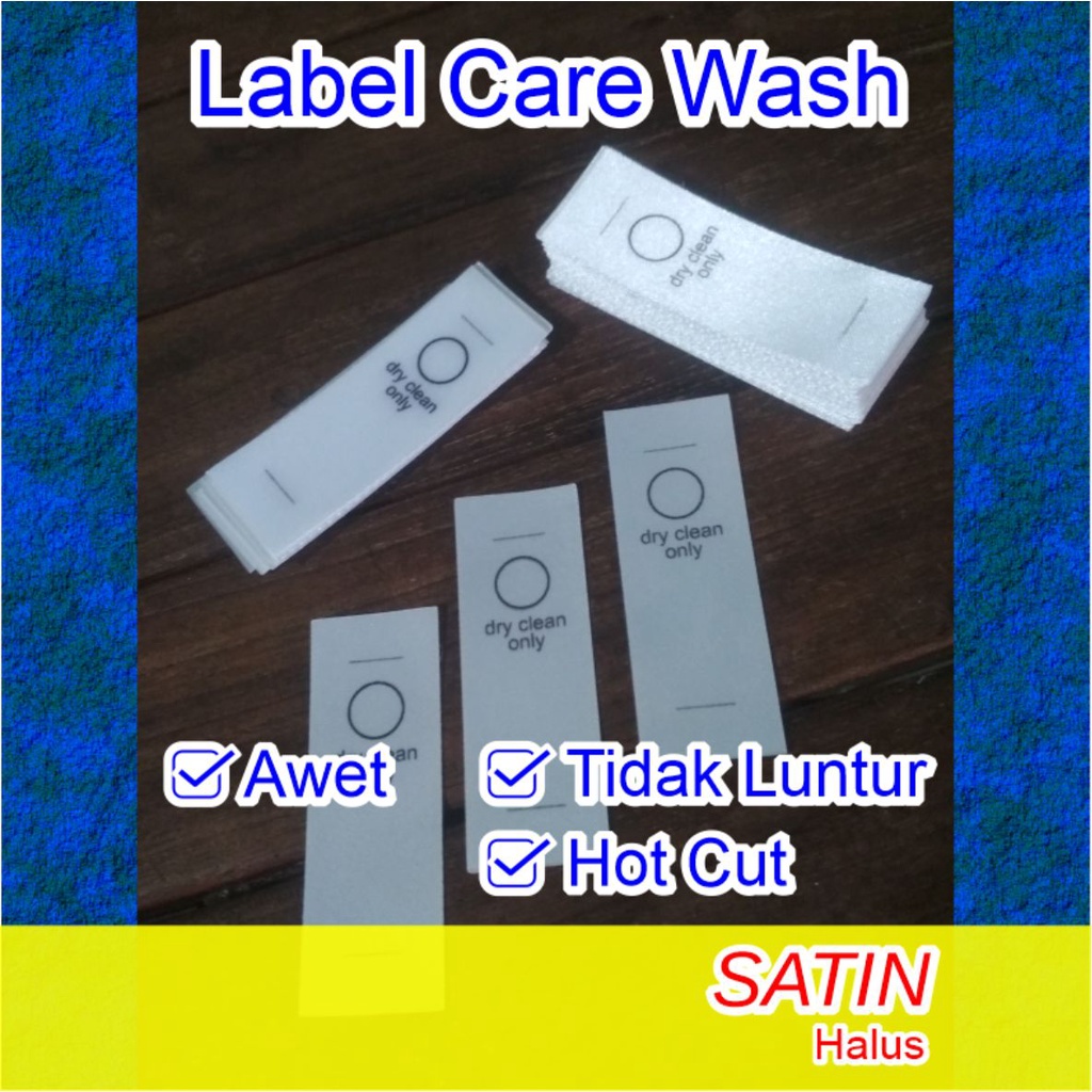 Jual Label Baju Dry Clean Only 1,8x4cm / Label Baju / Label Pencucian ...